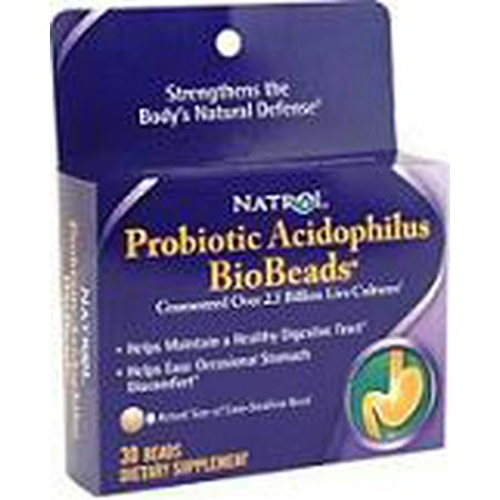 BioBeads Probiotic Acidophilus Natrol 30 Bead - Walmart.com
