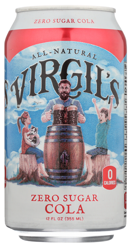 Virgil's Zero Sugar Natural Cola Soda Pop, 12 Fl Oz, 6 Pack Cans ...