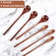 6 Pcs Wooden Coffee Spoons, Long Handle Wooden Teaspoon, Stirring ...