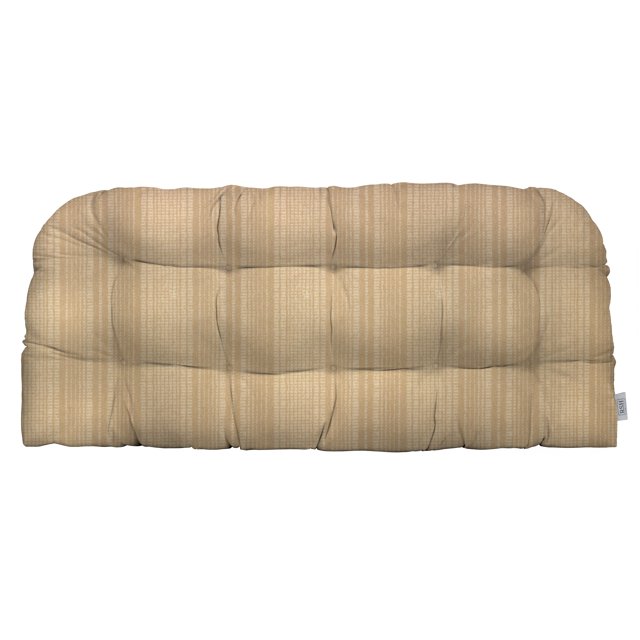 RSH Décor Indoor Outdoor Single Tufted Wicker Loveseat Cushion, Large ...