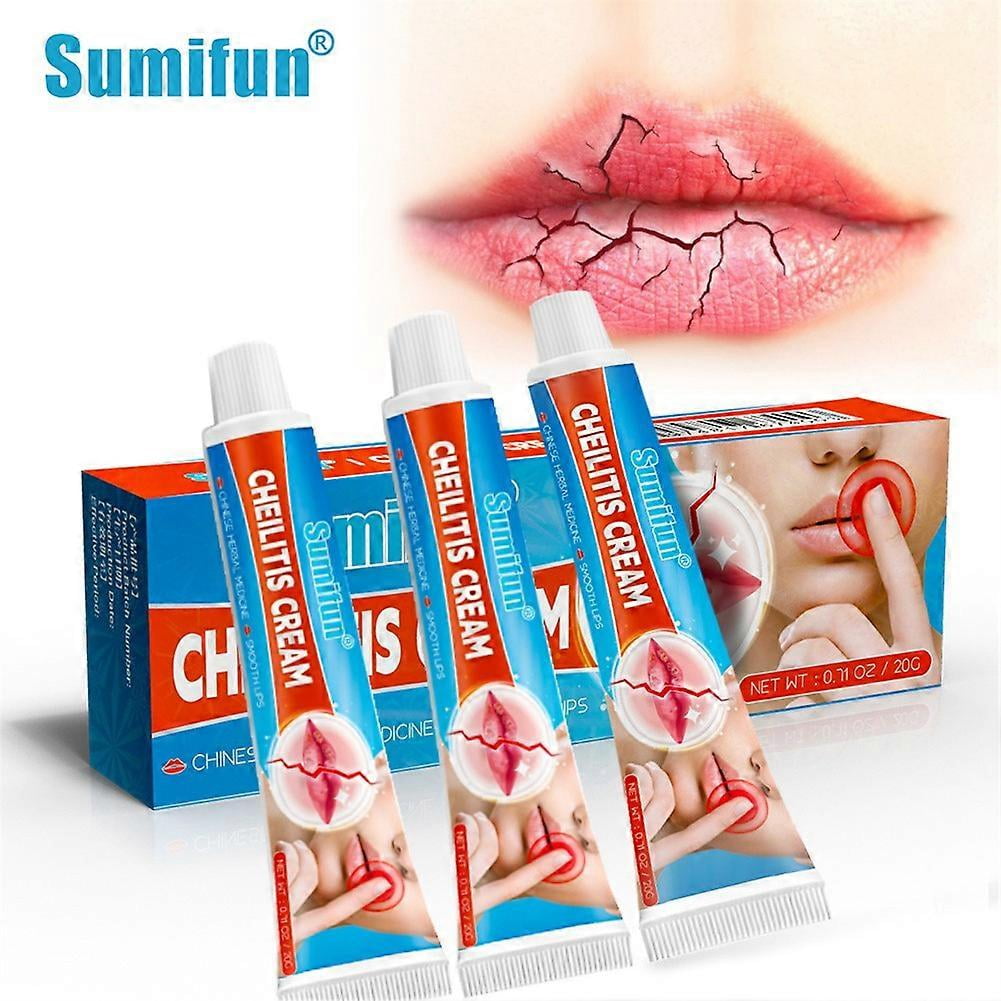 3pcs New Herbal Lip Cream Cold Sores Treatment Anti Lip Wrinkles ...