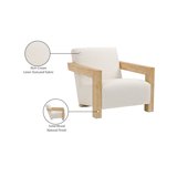 Meridian Furniture Ward Cream Linen Textured Fabric Accent Chair ...