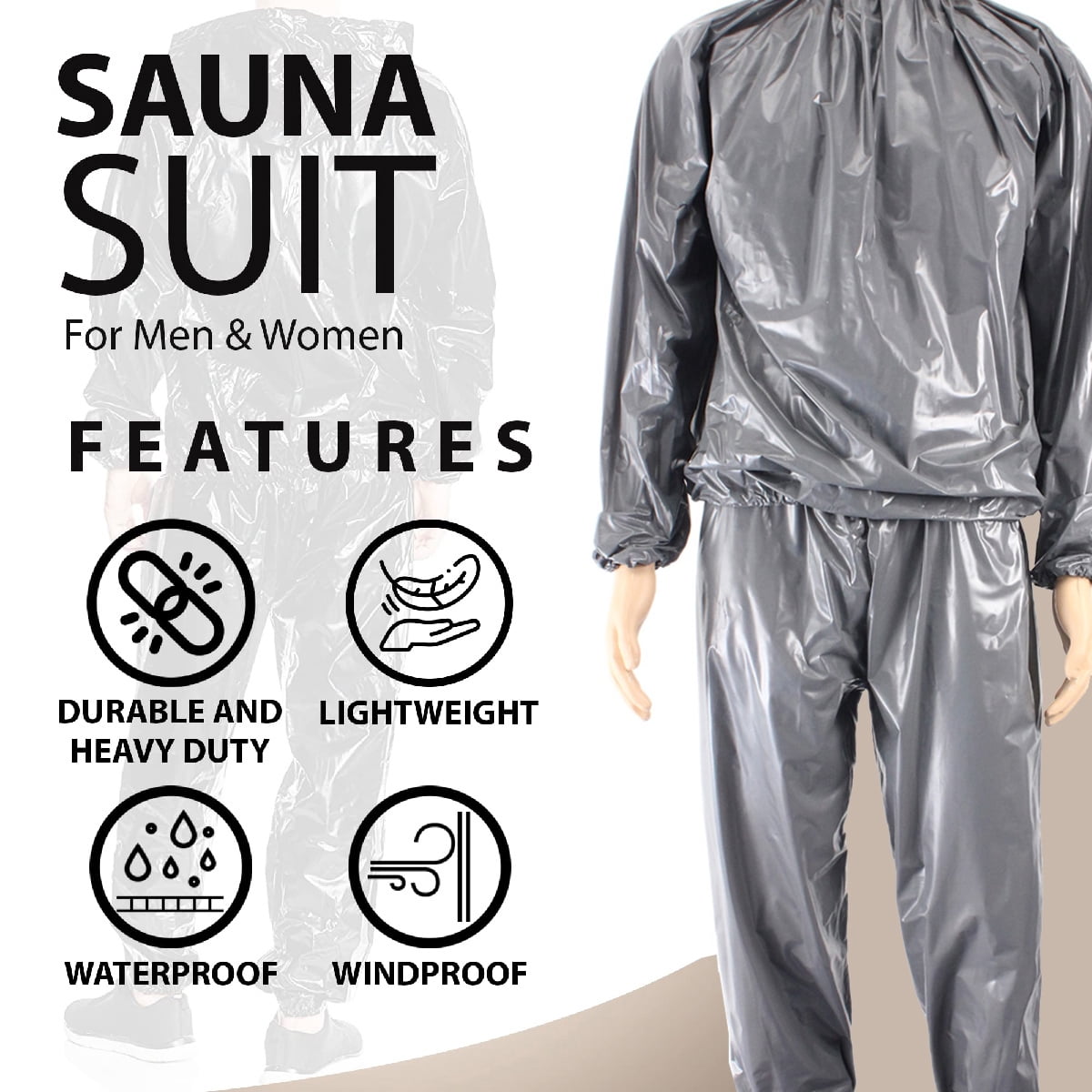 Buy 100% PVC Heavy Duty Sweat Suit Sauna Suit Exercise Gym Suit Weight ...