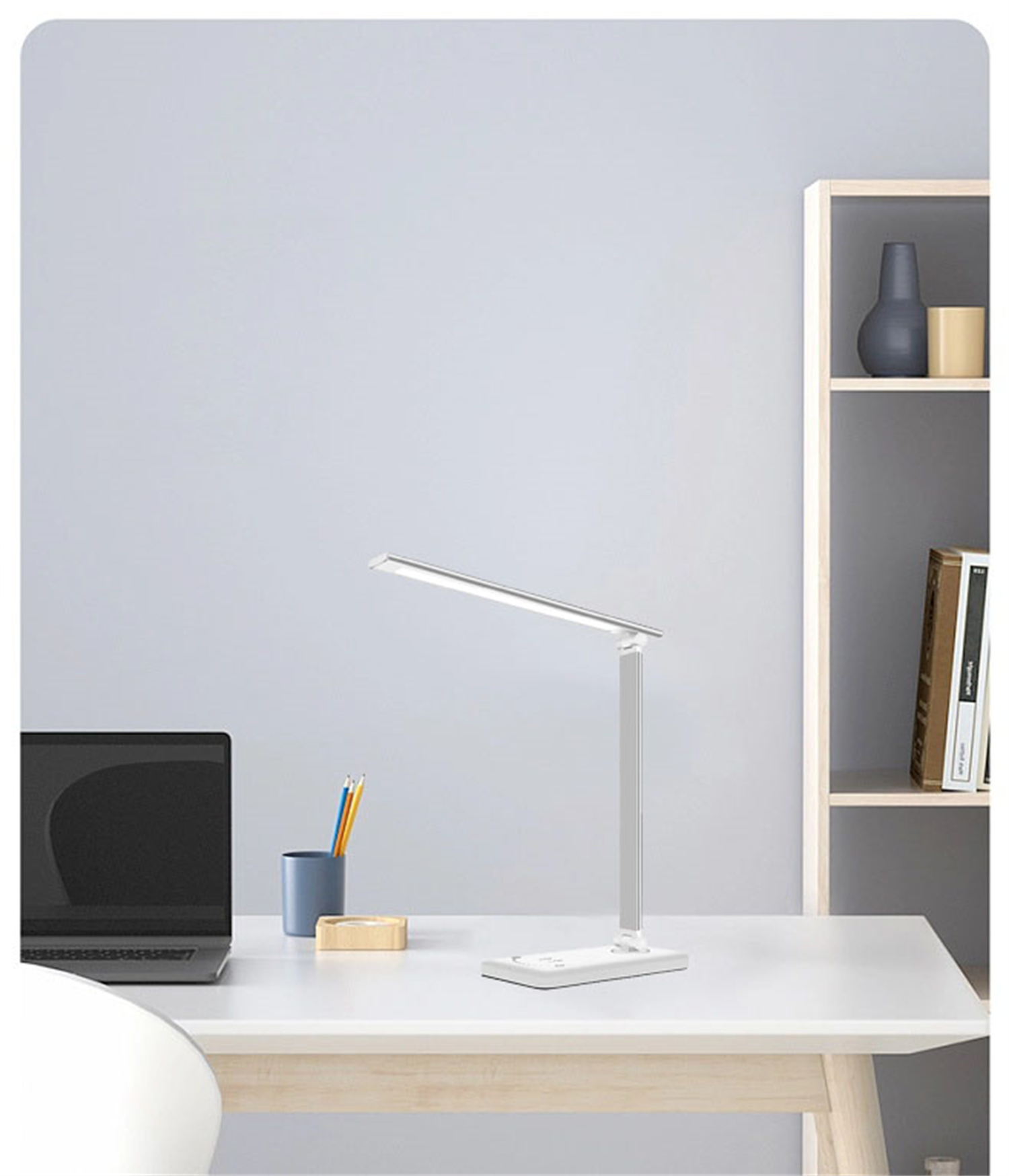 LED touch control desk lamp with USB charging port, adjustable touch ...