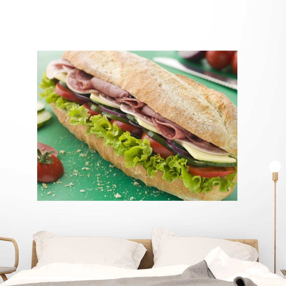 Deli Sub Sandwich Chopping Wall Mural Decal Sticker, Wallmonkeys Peel ...