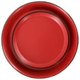 Elama 16 Piece Stoneware Dinnerware Set in Two Tone Black & Red ...