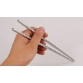 Kiplyki 5 Pair Stainless Steel Chopsticks, Reusable Korean Chinese Long ...