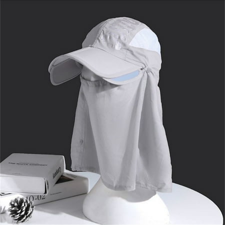 Sun Hat Outdoor Cycling Sun Protection Cap Cotton Mesh Mask Folding ...
