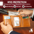 Bull Guard Genuine Leather Trifold Wallet For Men RFID And ID Window ...