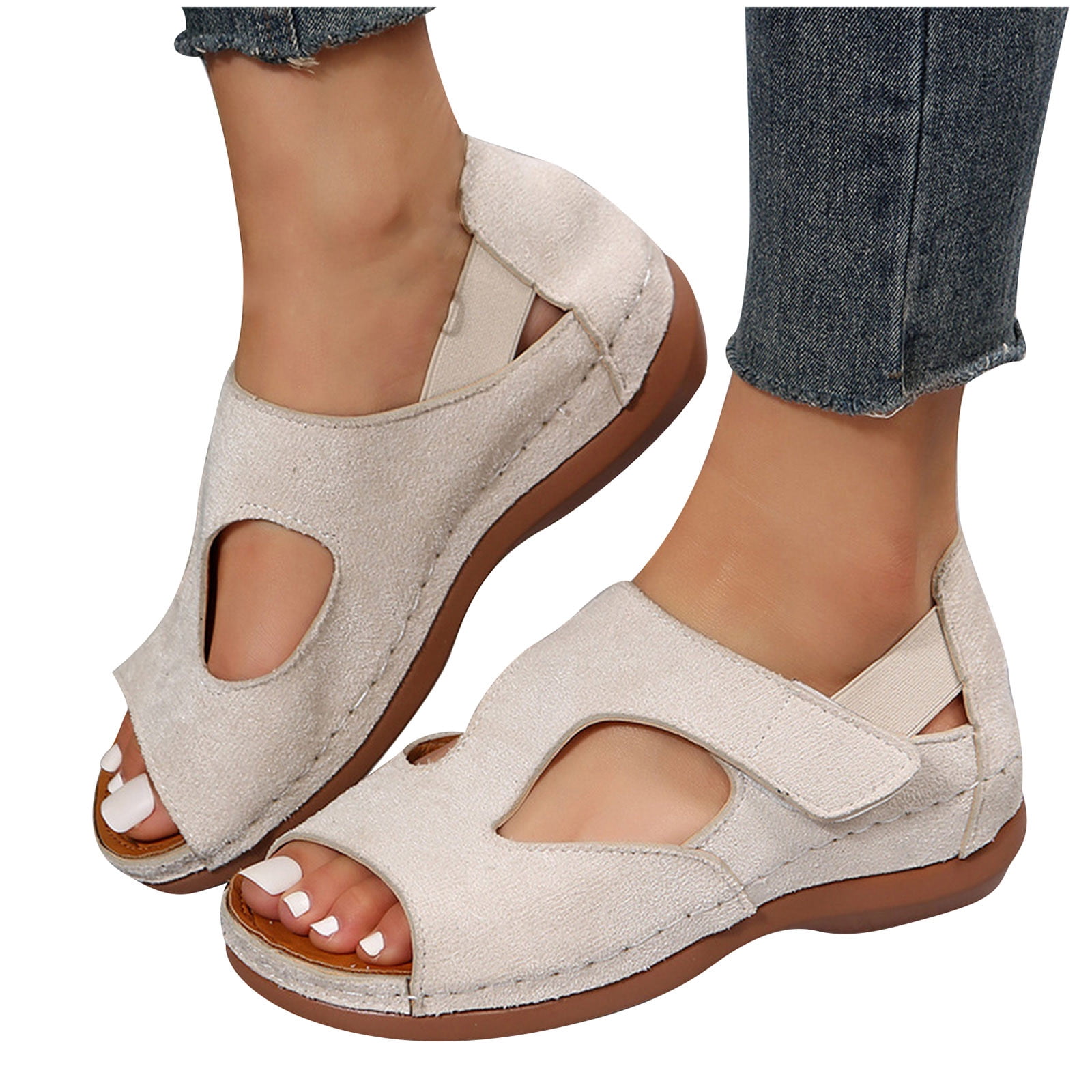 Juebong Sandals Clearance for Womens Wedge Sandals Open Toe Summer ...