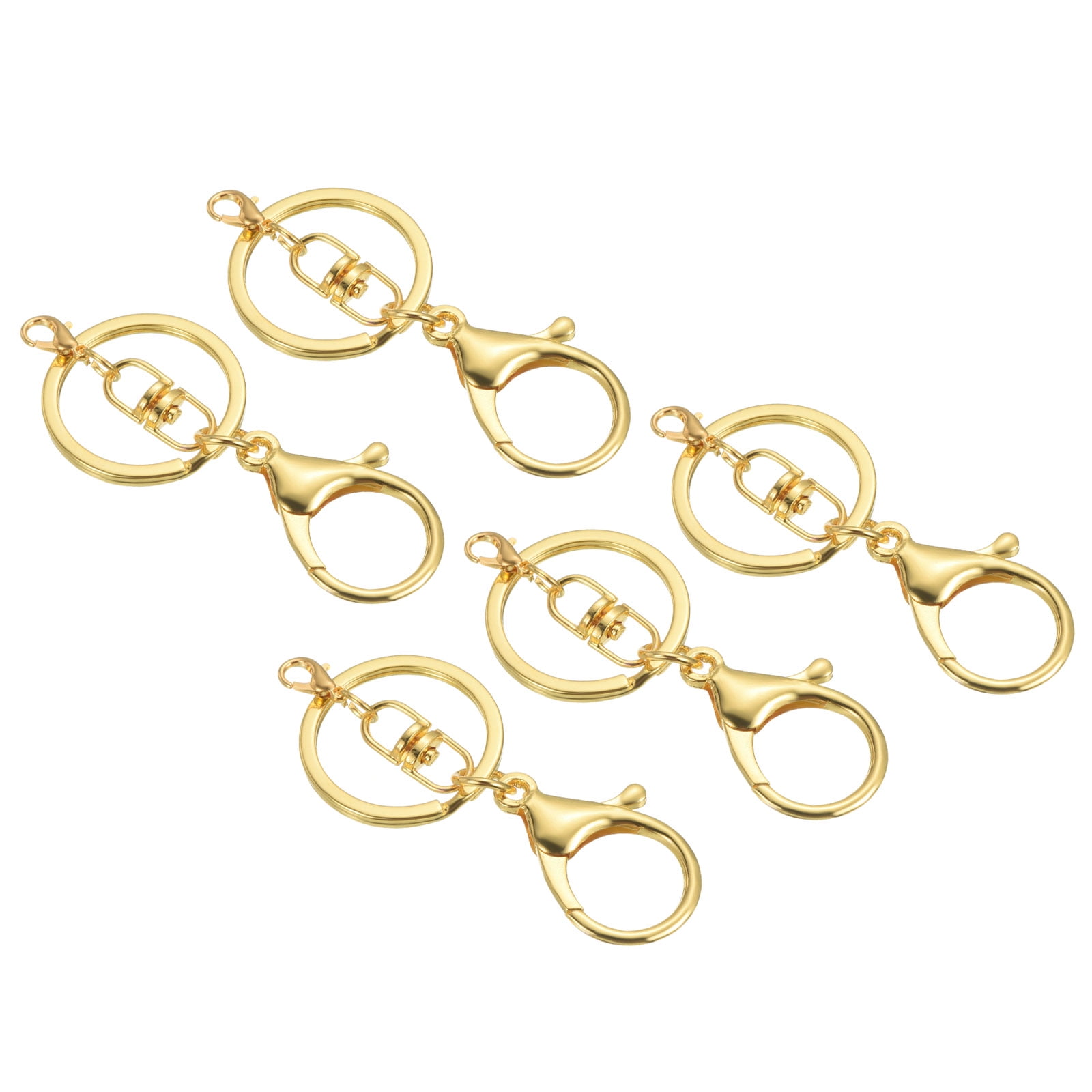 Uxcell Key Chain Rings Lobster Claw Clasps Keyring for DIY, Golden 5 ...