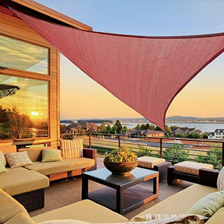 LOVE STORY 16'5'' x 16'5'' x 16'5'' Triangle Terra Red Sun Shade Sail ...