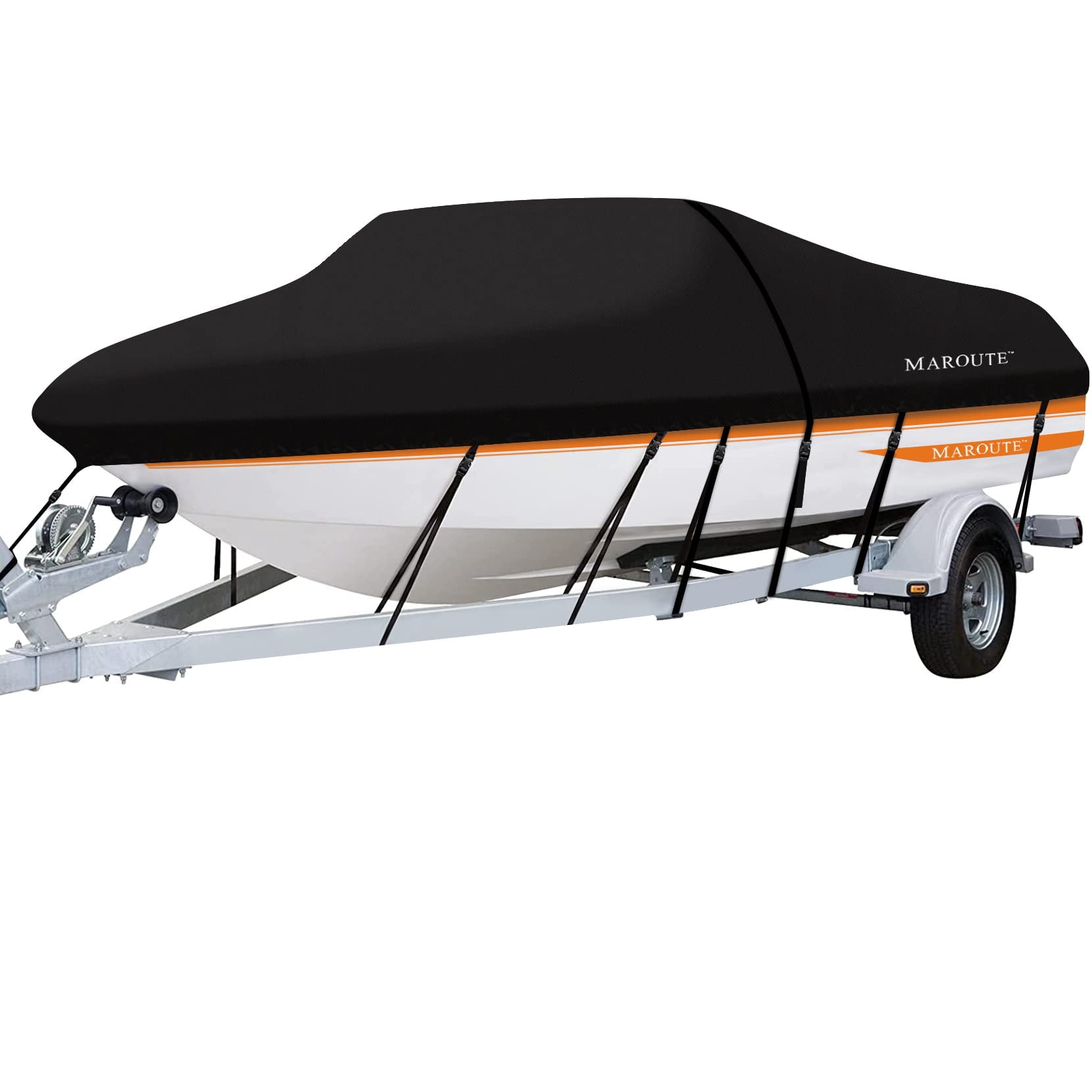 Boat Cover, 300DTrailerable Marine Grade PolysterFits V-Hull, Tri-Hull ...