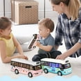School Bus Sound Light Tour Bus Model Boy Toy Diecasts Toy Vehicles ...