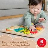 Fisher-Price Wooden Activity Station Baby Busy Board Toy for ...
