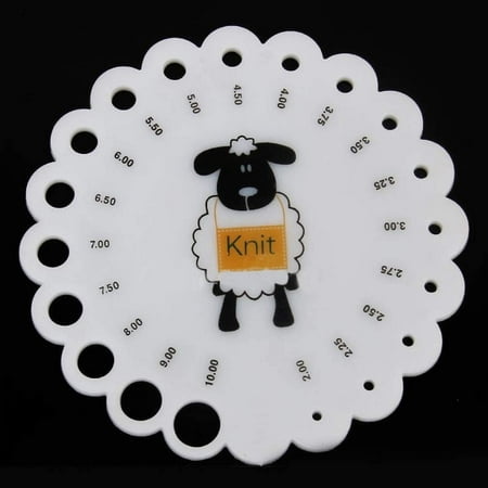 Knitting Needle Gauge Knit Gauge Ruler Stitch Counter Round Sizes 2 mm ...
