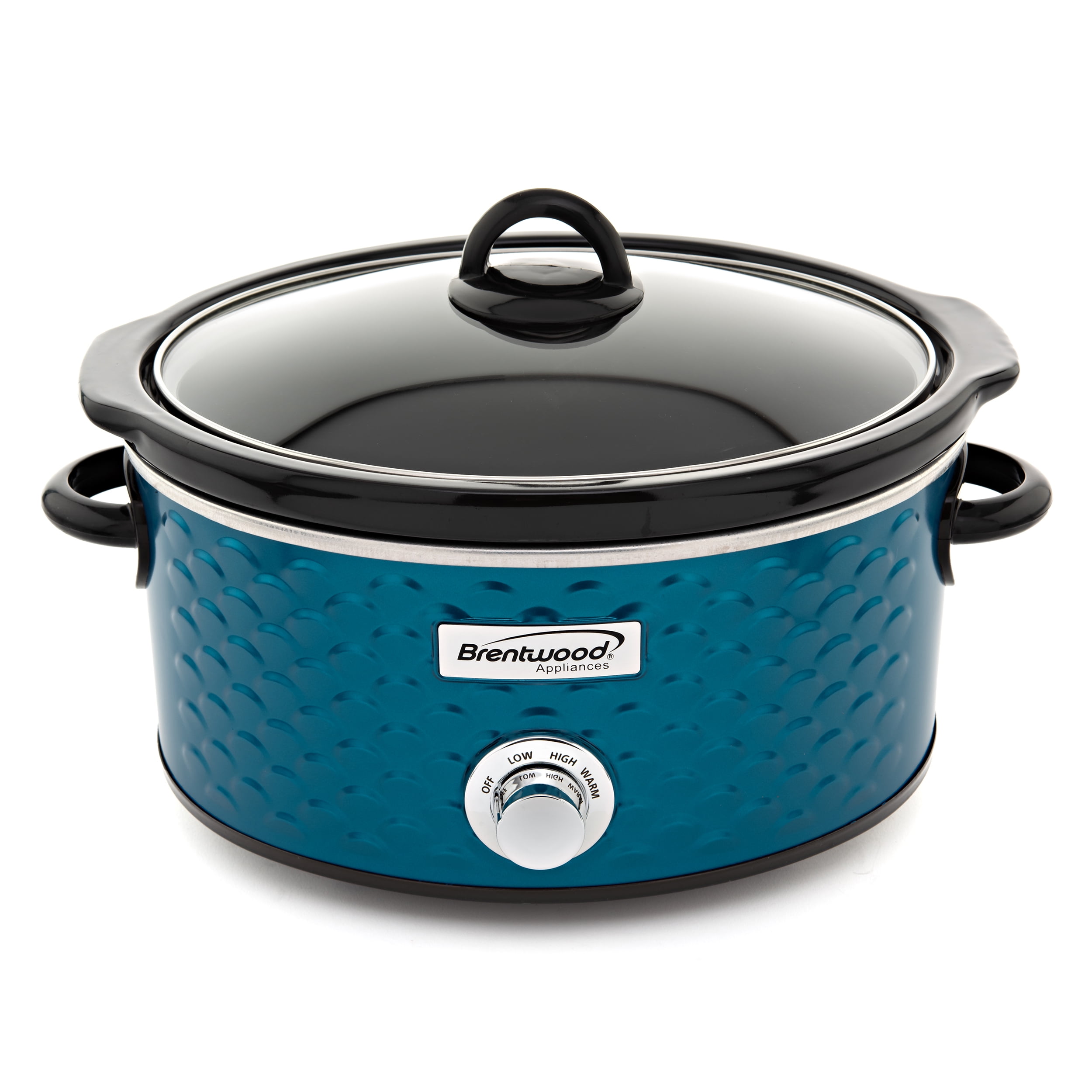 Brentwood Scallop Pattern 4.5 Quart Slow Cooker in Blue - Walmart.com