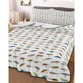 96x106in Quilt Bedding Set, Cartoon Colorful Bait Lightweight Coverlet ...