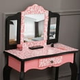 Kepooman Vanity Table Set with Mirror for Girls, Bedroom Dressing Table ...