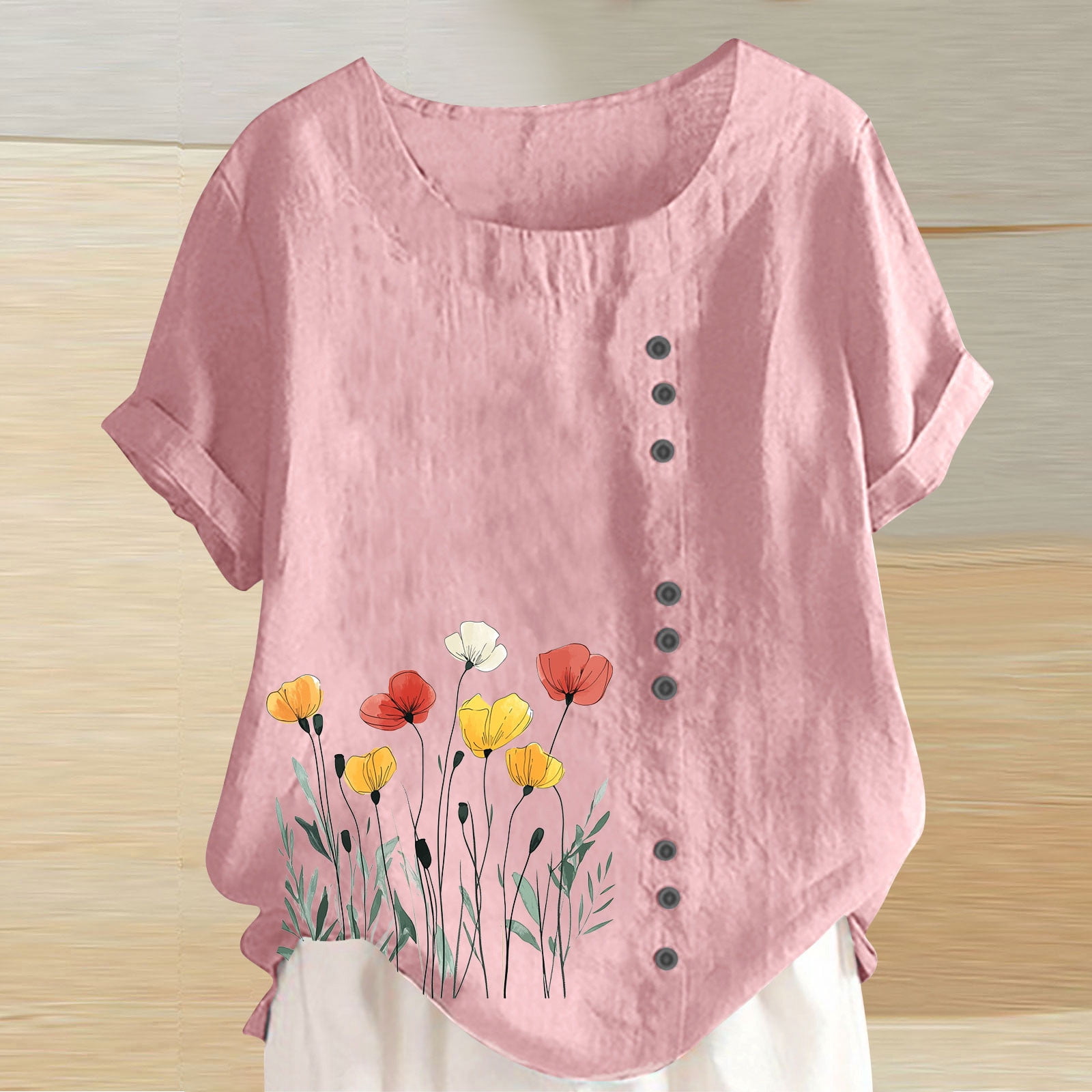 Click here for Ichaunyi Ichuanyi Womens Summer Casual Linen Shirt... prices
