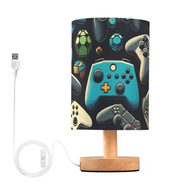 Your Zone Kids 18.5" Navy Blue Glow-in-the-Dark Gamer Table Lamp ...