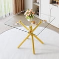 LHYY Modern Gold Bar Table with Tempered Glass Top,Sturdy Cross Metal ...