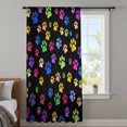 Colorful Paw Print Sheer Curtains 108" Extra Long for Living Room ...