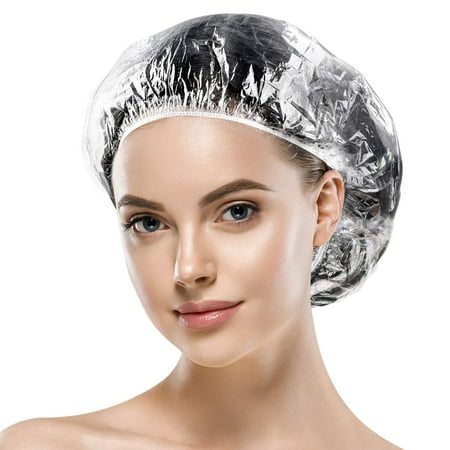 Shower Caps, MORGLES Clear Plastic Hair Caps Waterproof Disposable ...