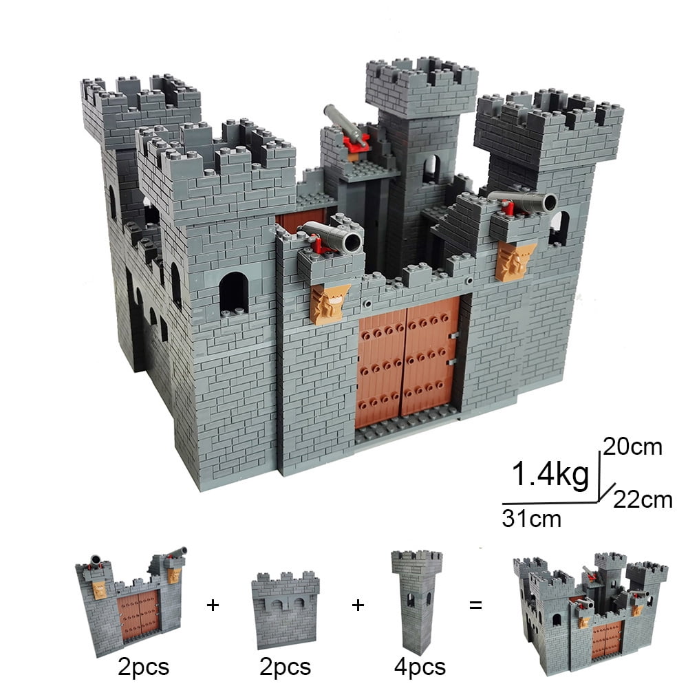1448pcs Medieval Castle Model Construction Building Blocks Kit Military ...