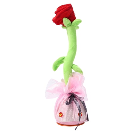 Mialoley Simulation Rose Flower Plush Toy Soft Adorable Singing Dancing ...