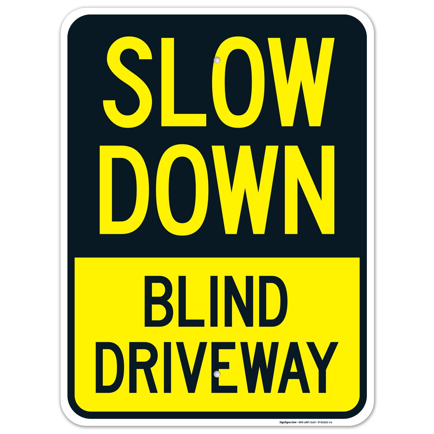 Slow Down Blind Driveway Sign, - Walmart.com