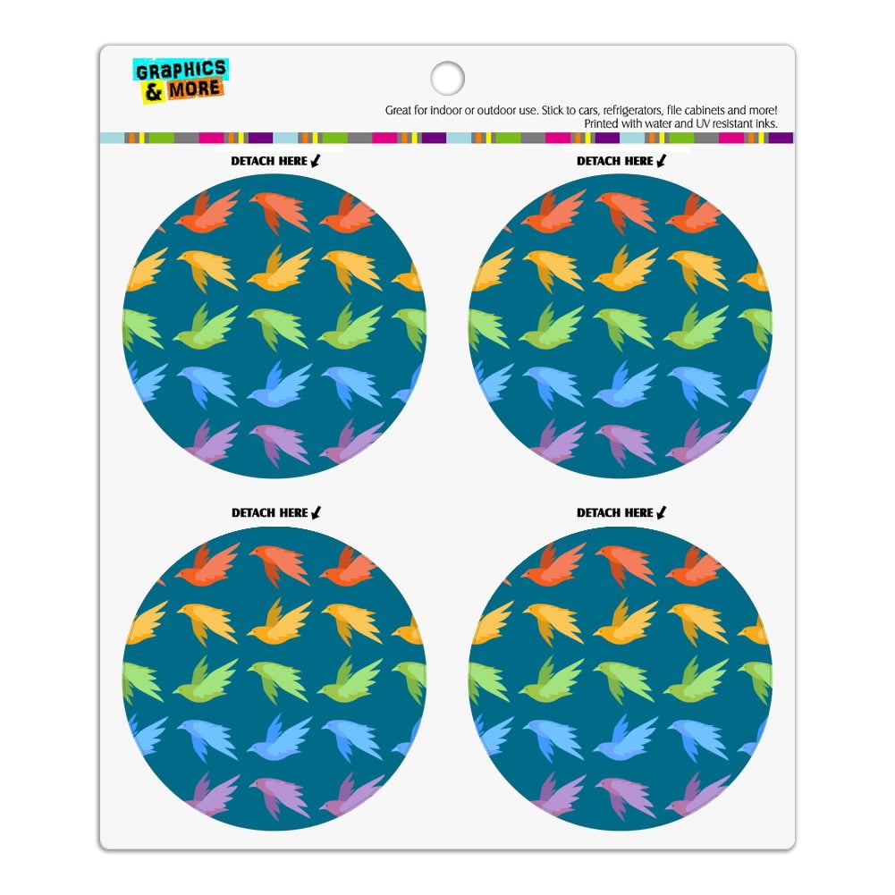 Flock of Rainbow Birds Flying in Pattern Refrigerator Fridge Locker ...