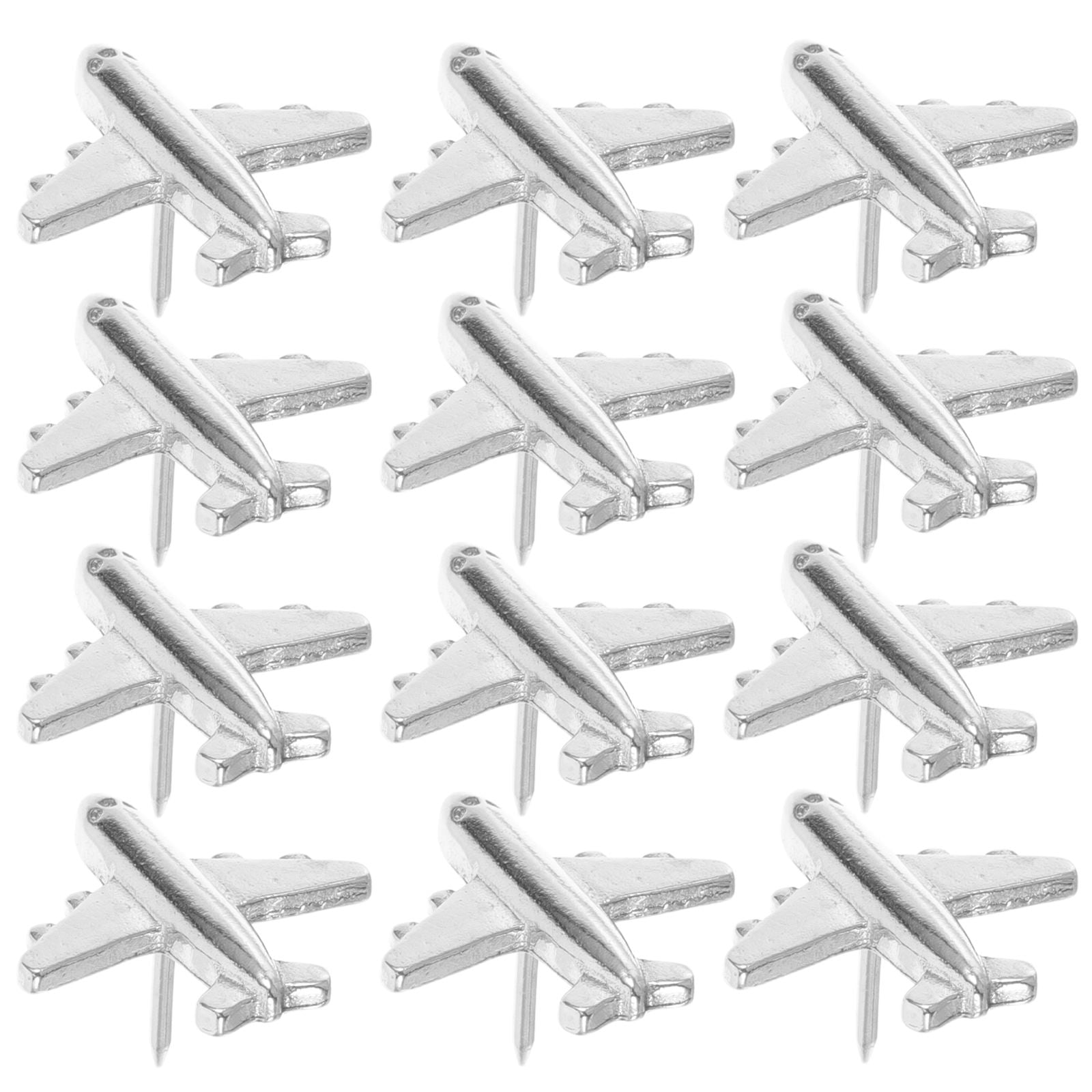 Click here for Oulii 24pcs Metal Airplane Push Pins Silver Thumbt... prices