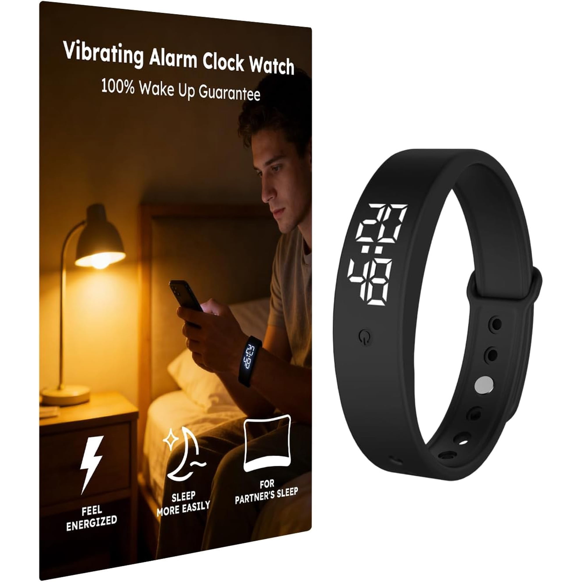 Click here for Rwrealm Fitsleeps Vibrating Alarm Clock Watch For... prices