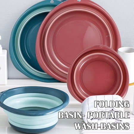 HOTBEST Collapsible Wash Basin & Dish Tub Folding Basket Bowl Wash ...