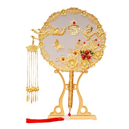 Wedding Fan Bride Classic Bridal Round Fan Hand Fan Chinese Style for ...