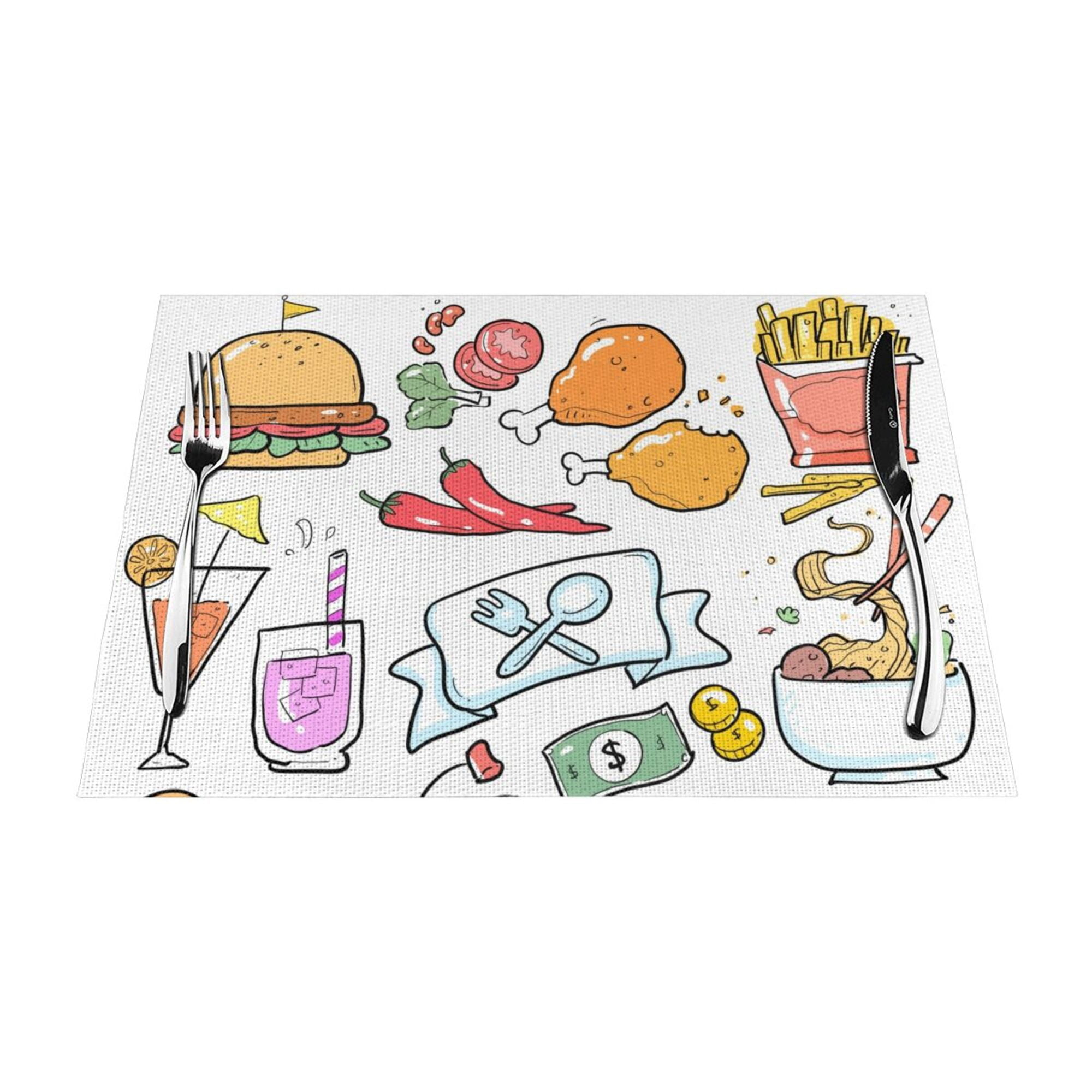YFYANG Washable Heat-Resistant Placemats, 70% PVC/30% Polyester ...