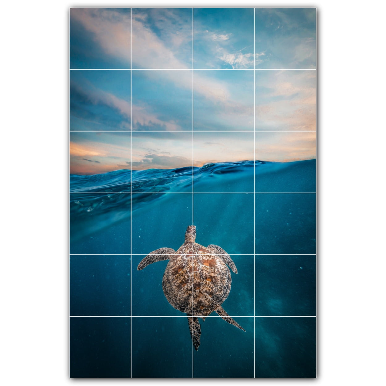 Picture-Tiles.com: Turtle Ceramic Tile Wall Mural WAL501076-46L. 32"W x ...