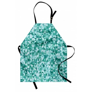 Teal Apron Geometrical Shapes Triangles Squares Modern Abstract Art ...