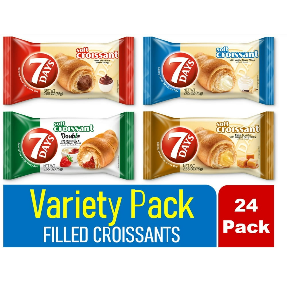 7Days Soft Croissant, Variety Pack, 2.65oz (Pack of 24) - Walmart.com ...
