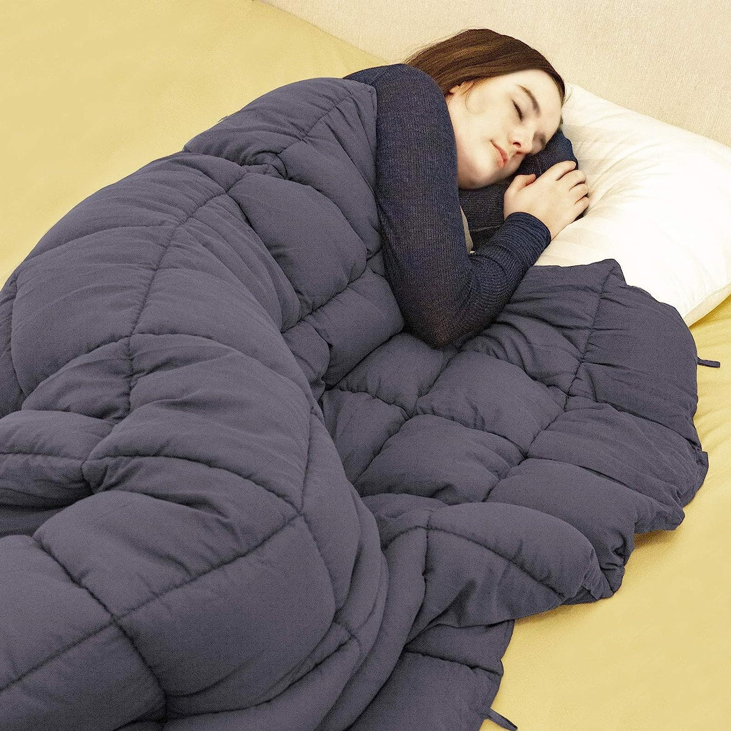 Bilot Weighted Blanket 48 x 72 inch 15lbs 100% Breathable Cotton Heavy ...