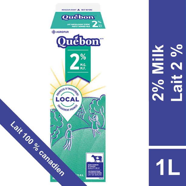 Québon Partly Skimmed 2% Milk, 1 L - Walmart.ca