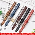 binyu Bamboo Grain Watch Band for Women 12mm Red Pin Buckle Soft Ladies ...