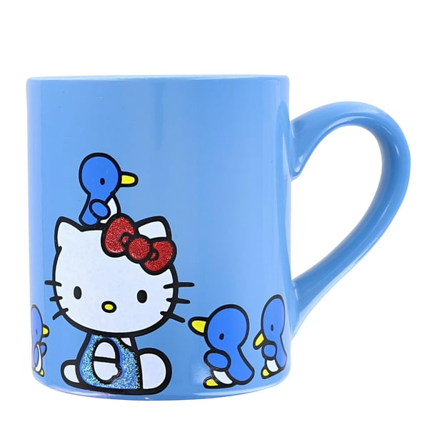 Sanrio Hello Kitty Blue Sparkles Ceramic Mug | Holds 14 Ounces ...