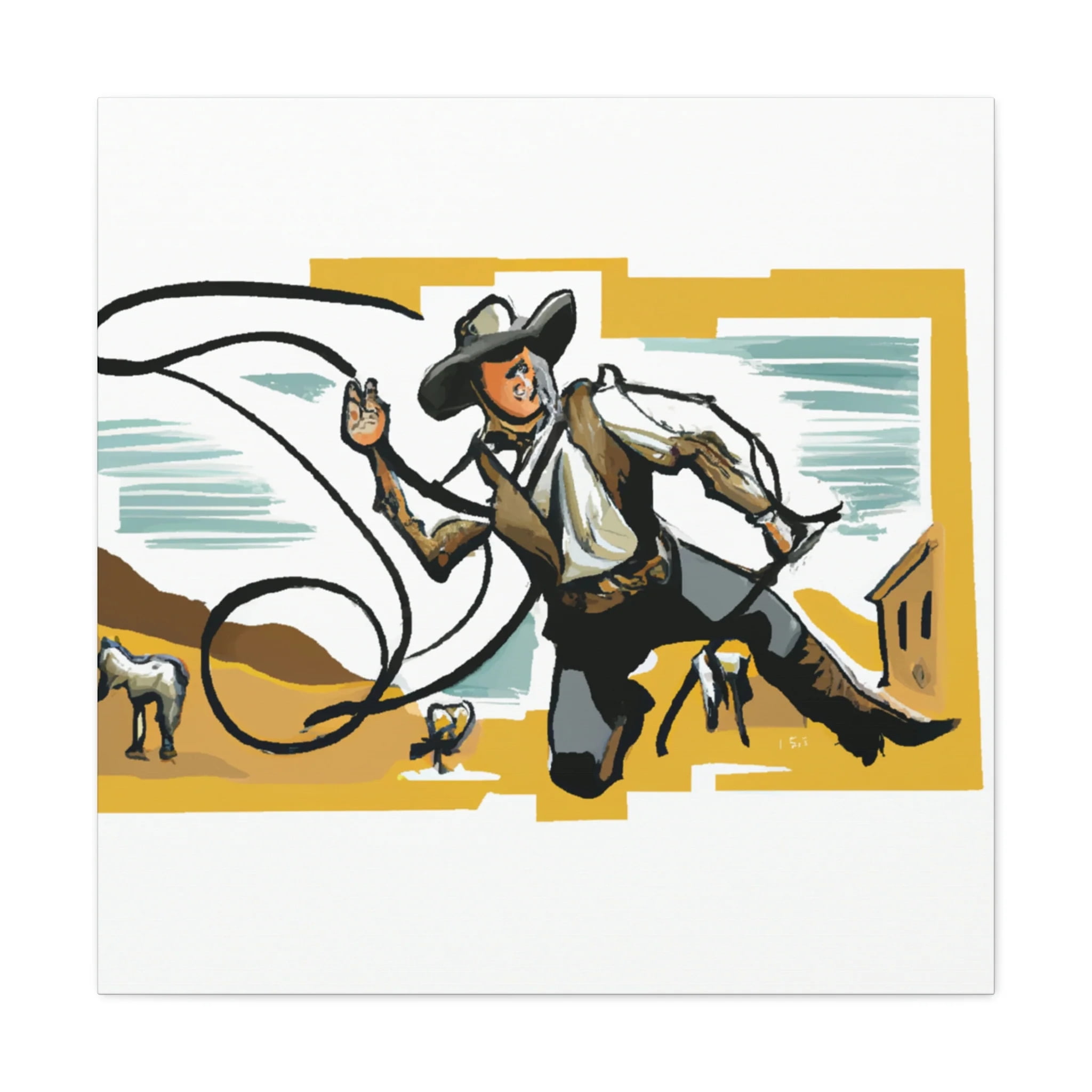 Lassoing Western Freedom - Canvas - Walmart.com