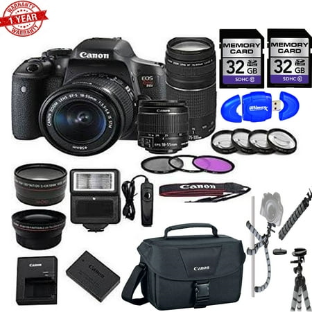 Canon EOS Rebel T6i/T7i DSLR w/Canon EF-S 18-55mm f/3.5-5.6 IS STM Lens|Canon EF-S 55-250mm f/4 ...