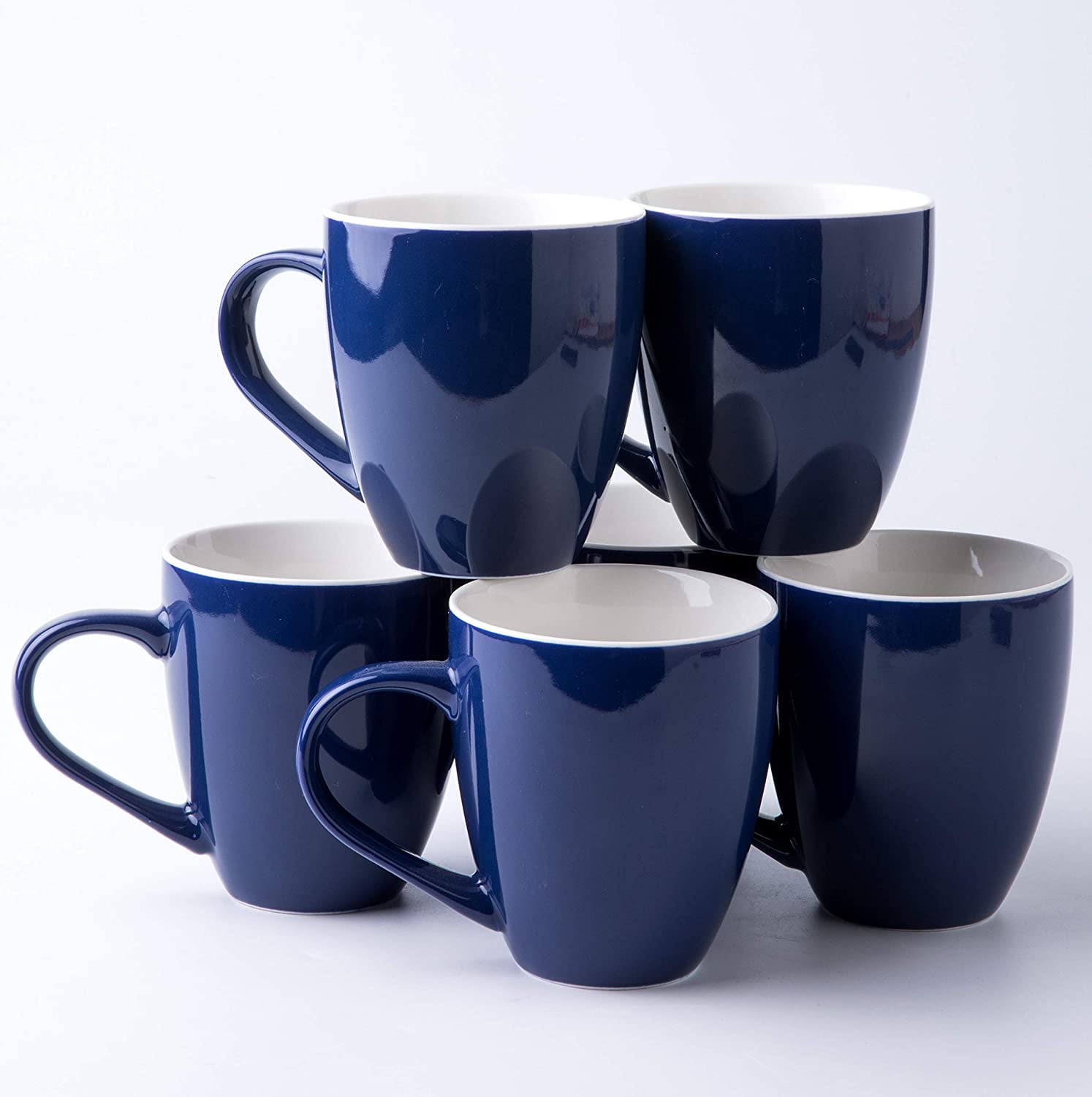 Amuse Professional Large Porcelain Coffee/Tea Mugs, Bistro Lungo Style ...