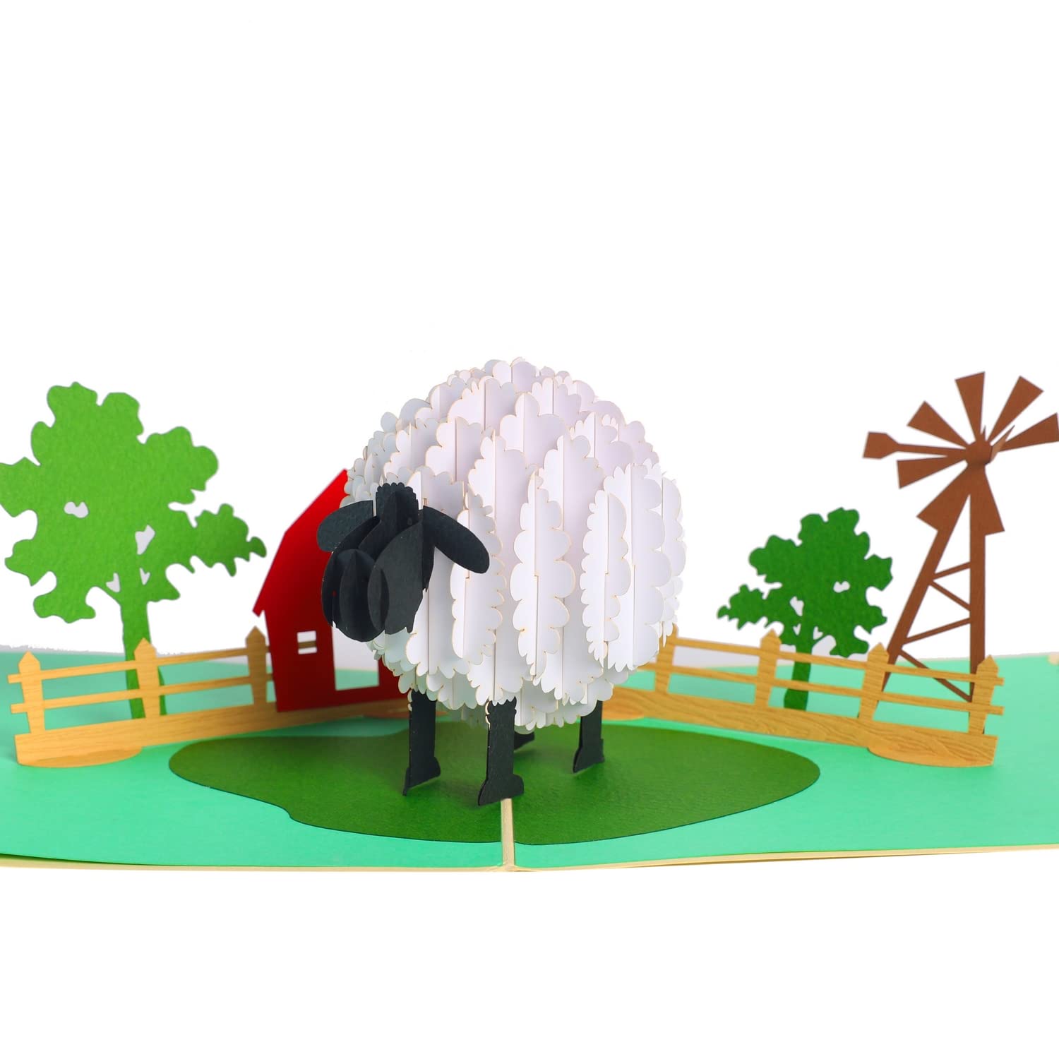 CUTE POPUP - Pop Up Birthday Card with Lamb in Farm Design, Greeting ...