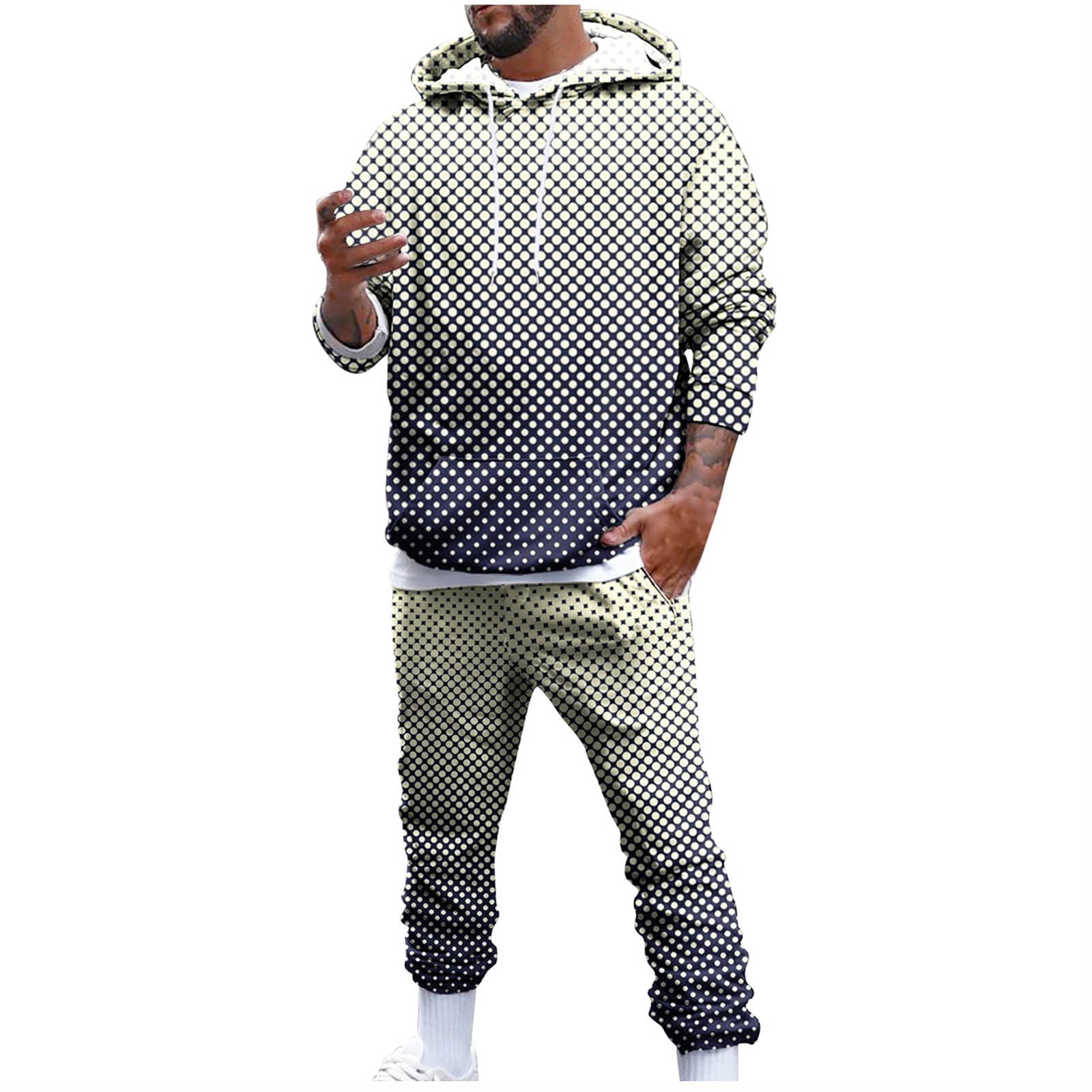 Mens 2 Piece Tracksuit Outfits for Men Casual Long Sleeve Athletic ...