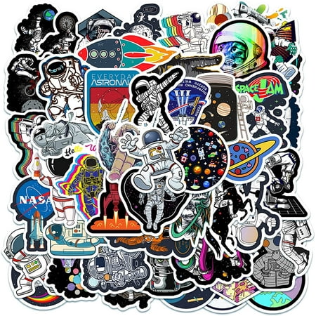 NASA Stickers for Hydro Flask, 50 pcs Cute Space Explorer Astronaut ...
